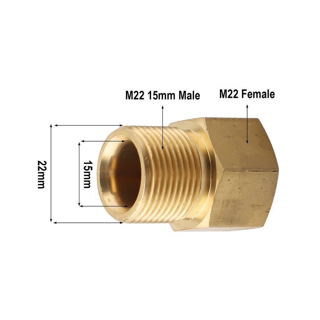 [DRHT 0806] M22 15mm Male Thread To M22 14mm Female Metric Adapter ...