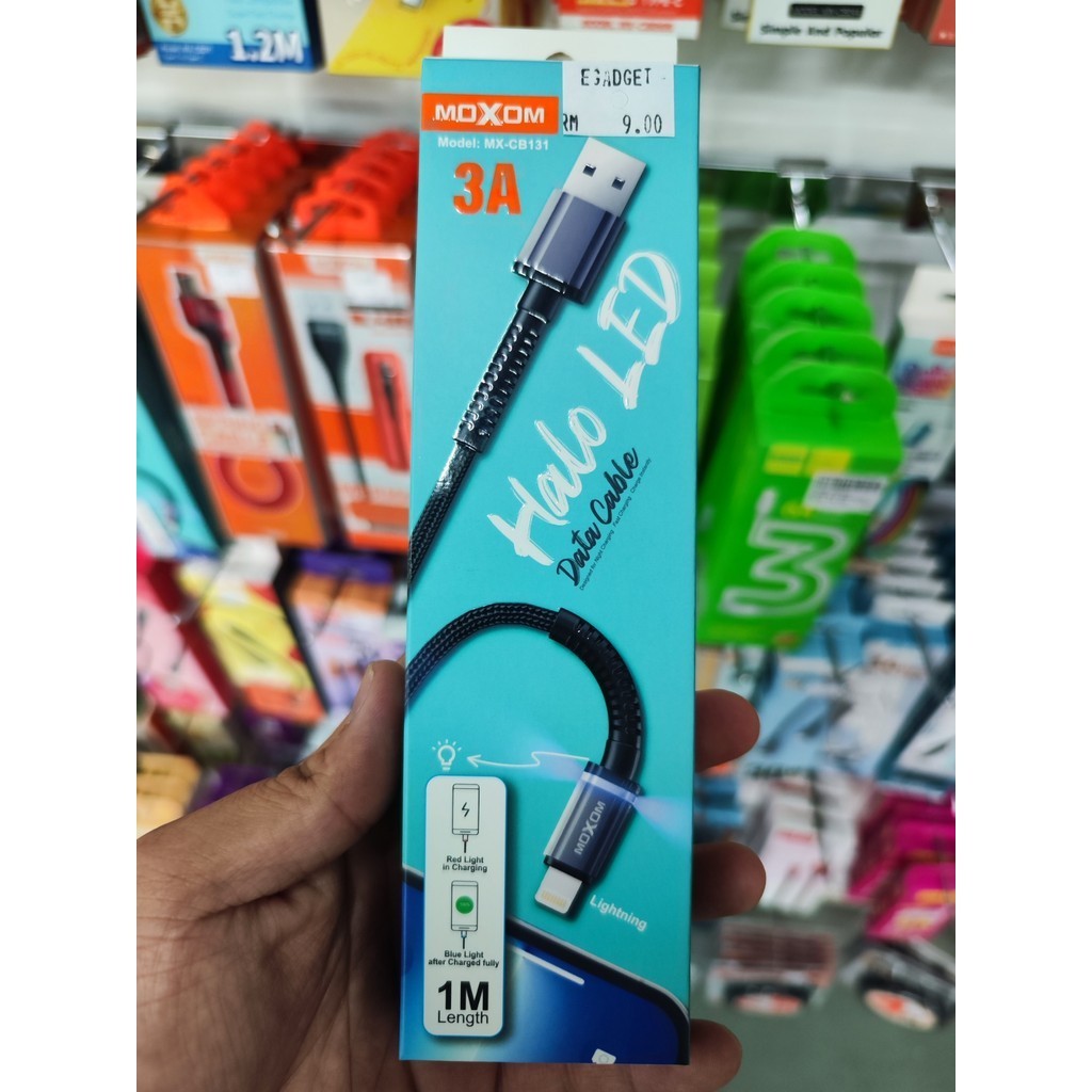 Moxom MX-CB131 3A Halo LED Data Cable 1 Meter | Shopee Malaysia