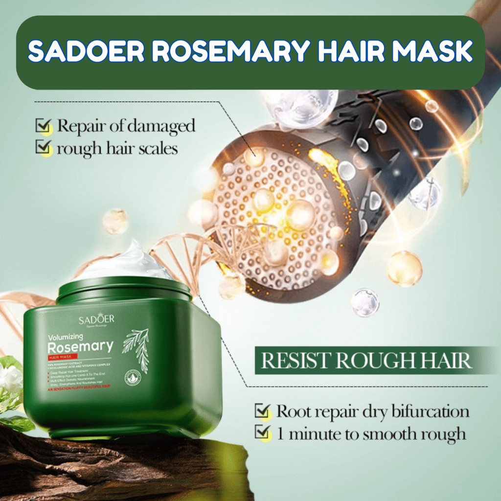 SADOER 98% Rosemary Extract Volumizing Hair Mask 500ml | Shopee Malaysia