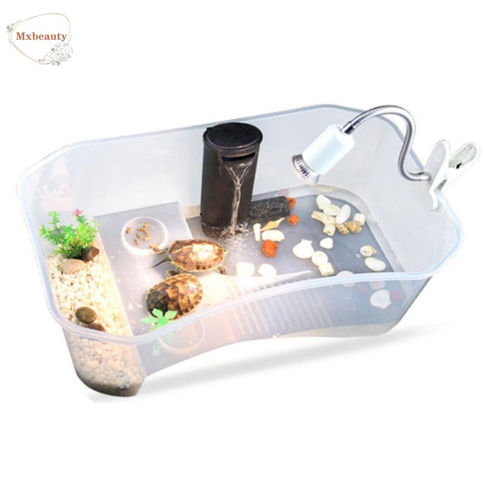 MXBEAUTY Turtle Vivarium Box, Basking Ramp Water Land Dual Use Turtle ...