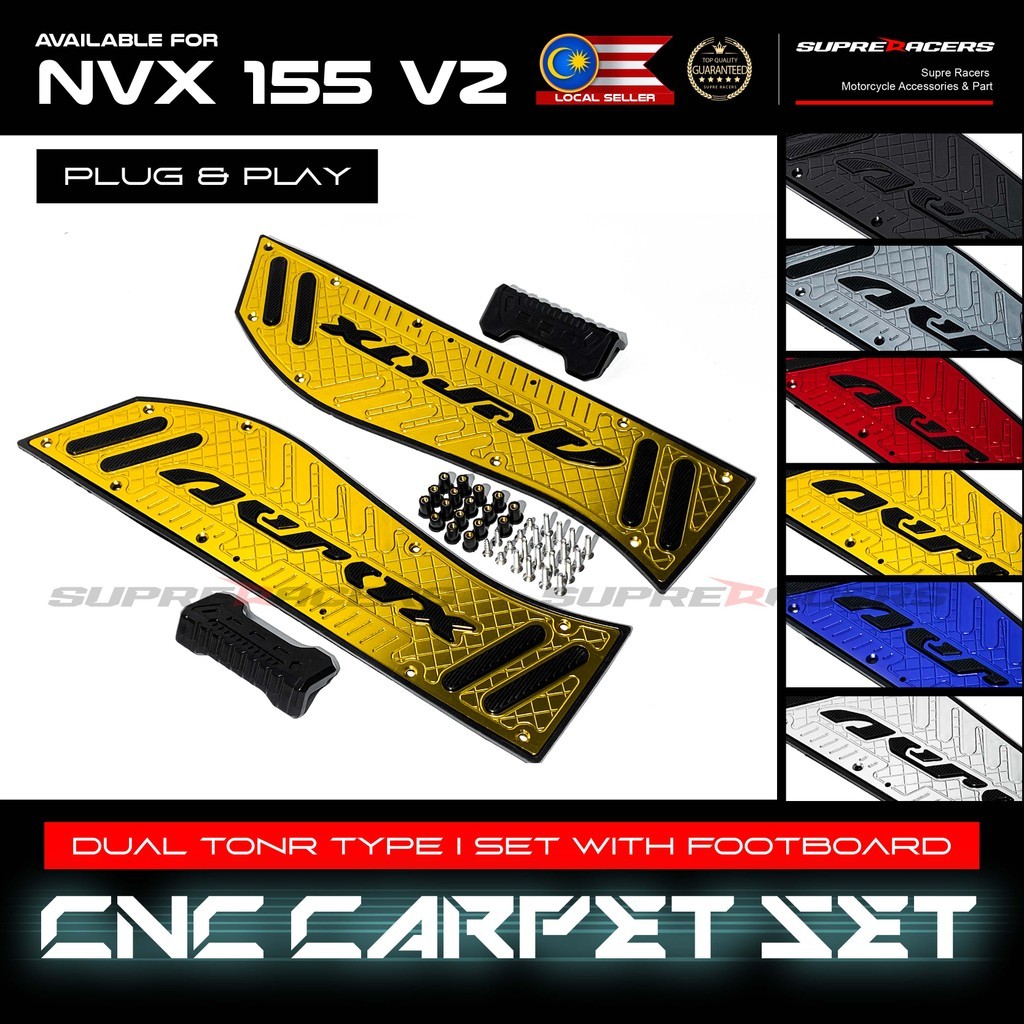 NVX V2 CNC Carpet Set With Footboard I Dual Tone Type I Floor Step I ...