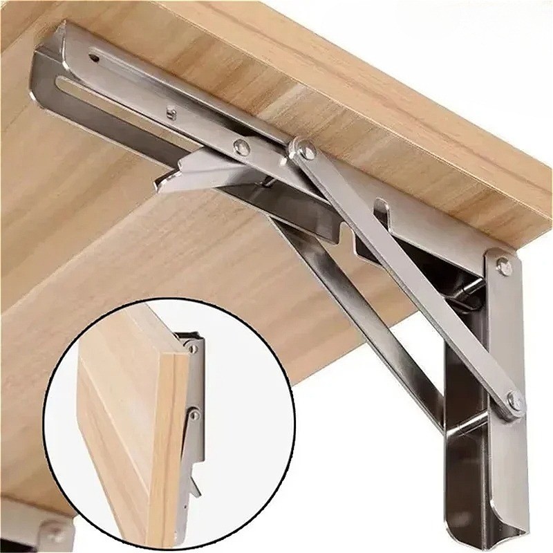 2PCS Folding Bracket for Shelf Table Desk Heavy Duty Floating Triangle ...