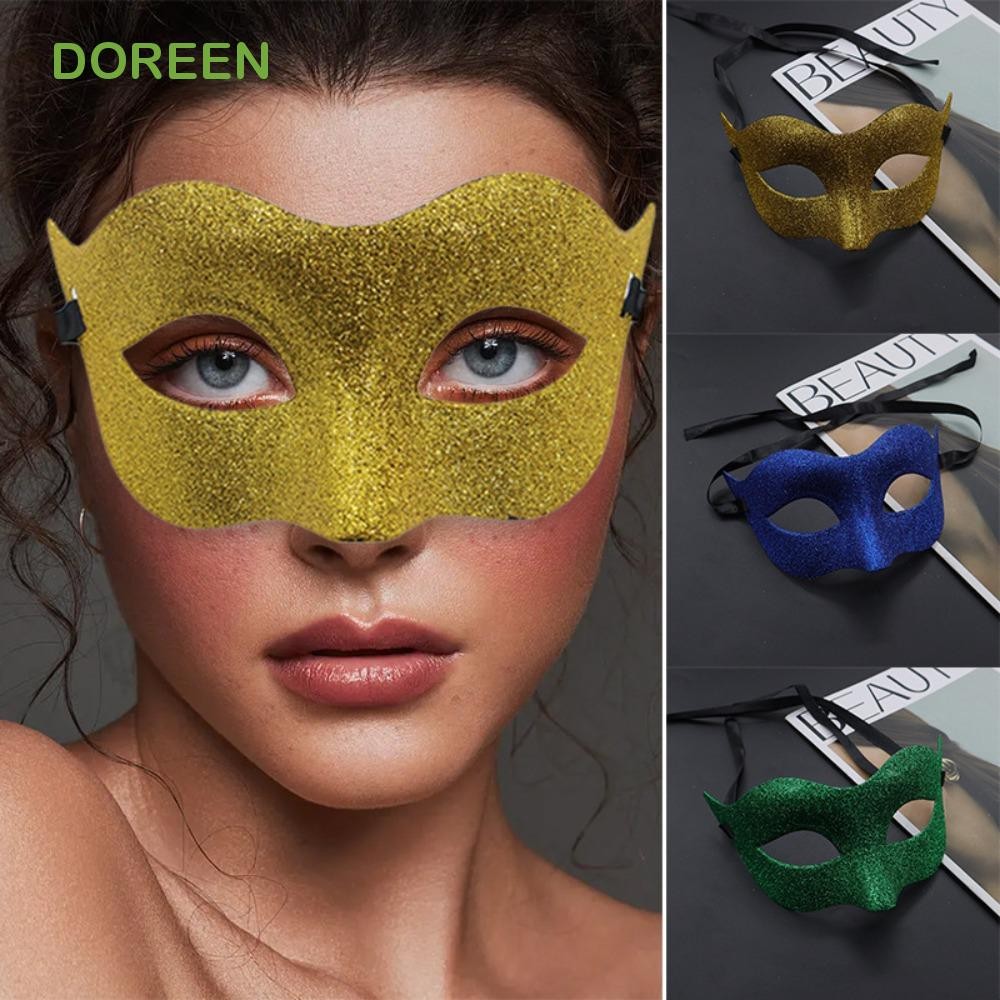 DOREEN Half Face Masquerade Mask, Plastic Cosplay Props Glitter Mask ...