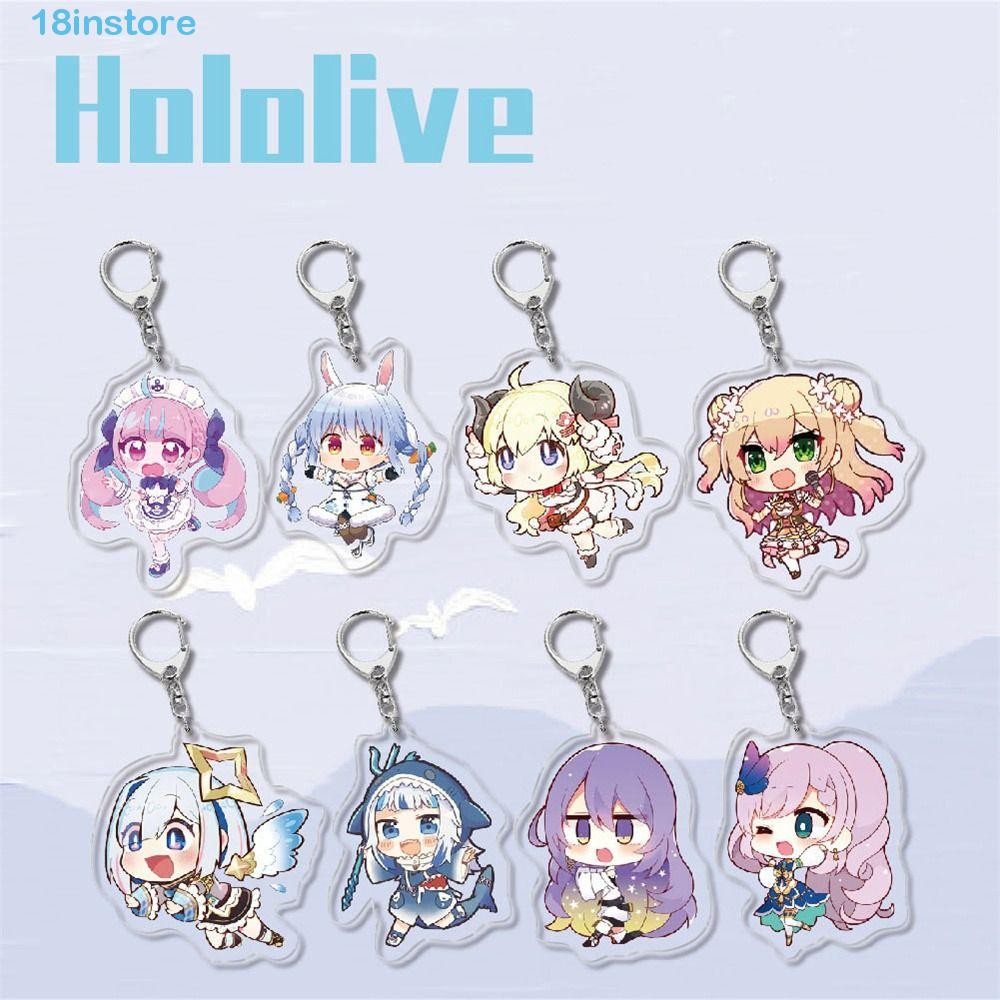 INSTORE Hololive Key Chain 6cm Anime Cosplay Vtuber Gawr Gura Watson ...