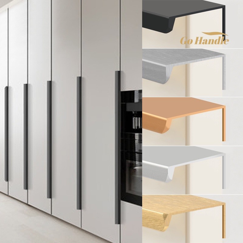 Hidden Cabinet Handle Aluminum Alloy Wardrobe Door Handles Cupboard ...