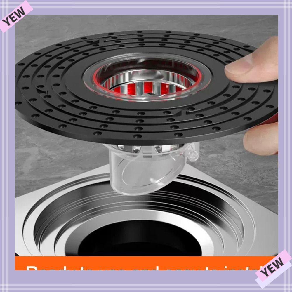 YYE Shower Floor Drain Core, Backflow Preventer With Grid Grate Cover Sink Strainer, Insect ...