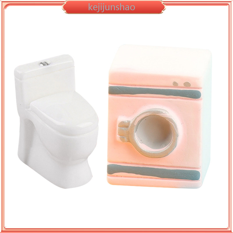 Dollhouse Washing Machine Landscape 1 12 Toilet Toy Mini Seat Furniture ...