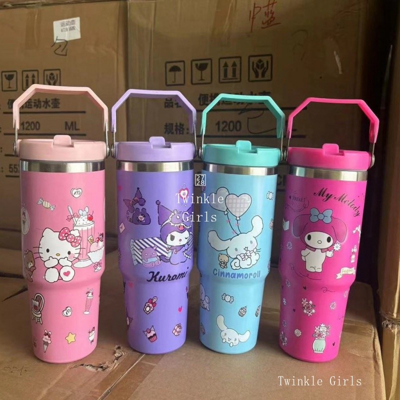 In Stock Kuromi Cinnamoroll 30OZ 304 Stainless Steel Tumbler With Straw*Handle 900ml Large ...