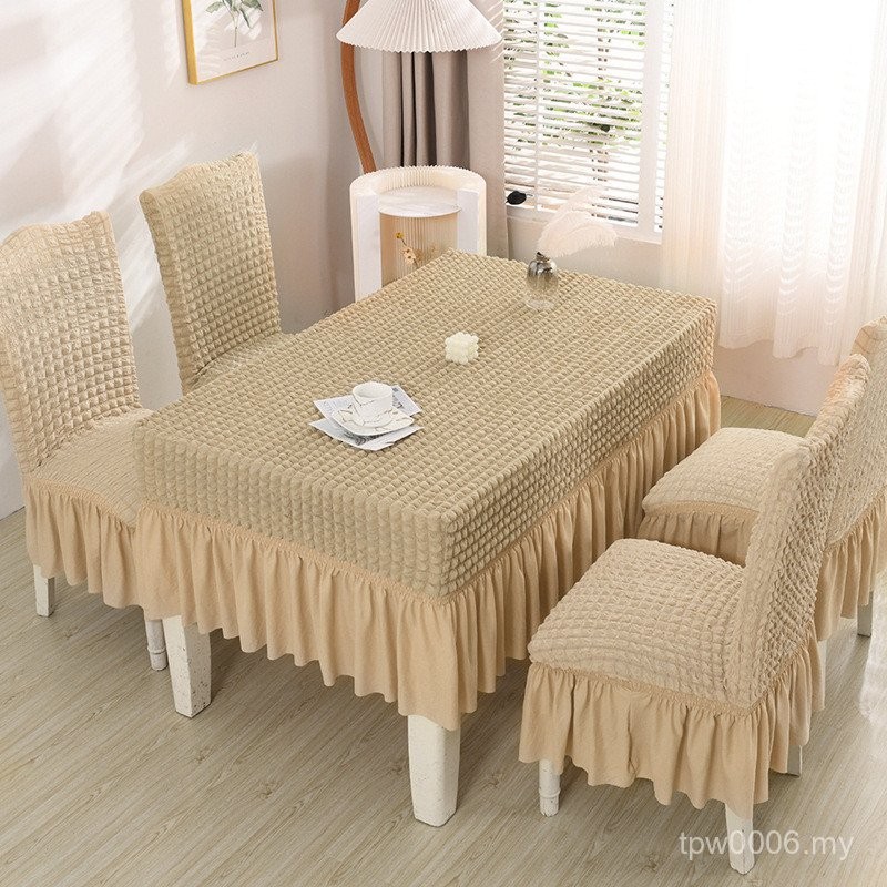 Kain meja kilang, benang gelembung, penutup makanan renda, penutup set ...
