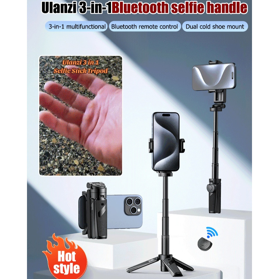 Selfie Handle Tripod Cell Phone Holder Travel Adjustable Lightweight ...