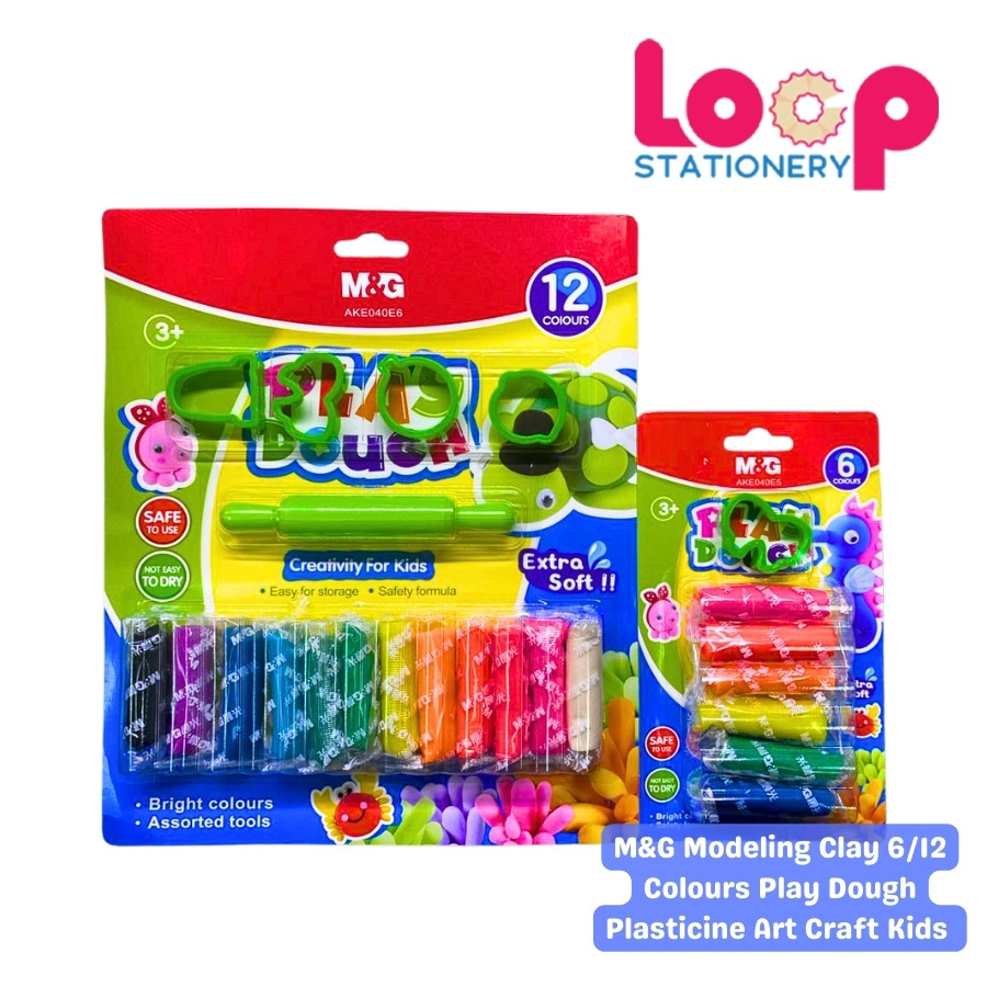 M&G Modeling Clay 6/12 Colours Play Dough Plasticine Art Craft Kids ...