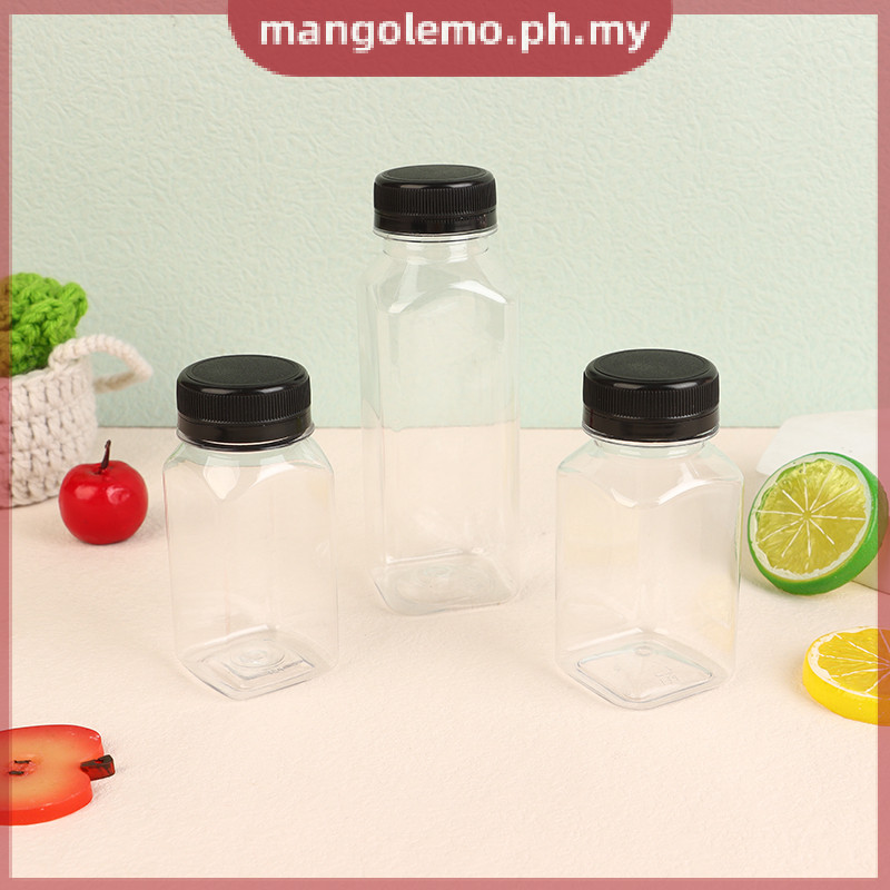[MANGO] Empty Plastic Square Juice Bottles With Caps Water Bottles ...