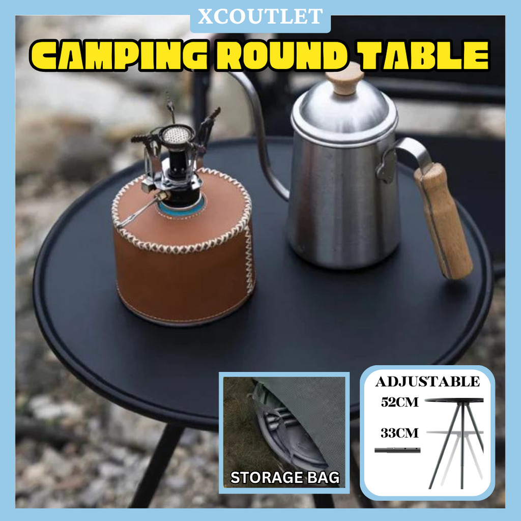 Folding Camping Table Height Adjustable Outdoor Coffee Balcony Table ...
