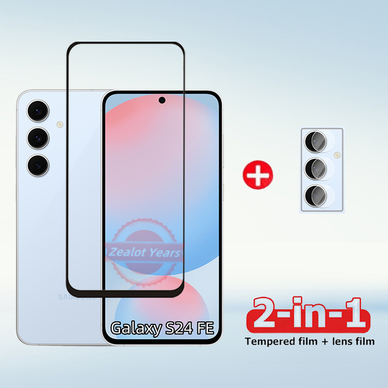 2in1 Tempered Glass Screen For Samsung Galaxy S24 FE 5G S24FE Protector ...