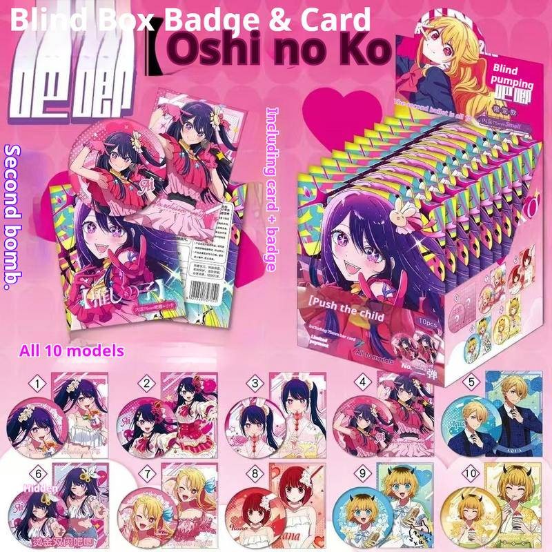 Oshi no Ko Blind Box Badge & Flash Card Set - 75mm Double Flash Badge ...