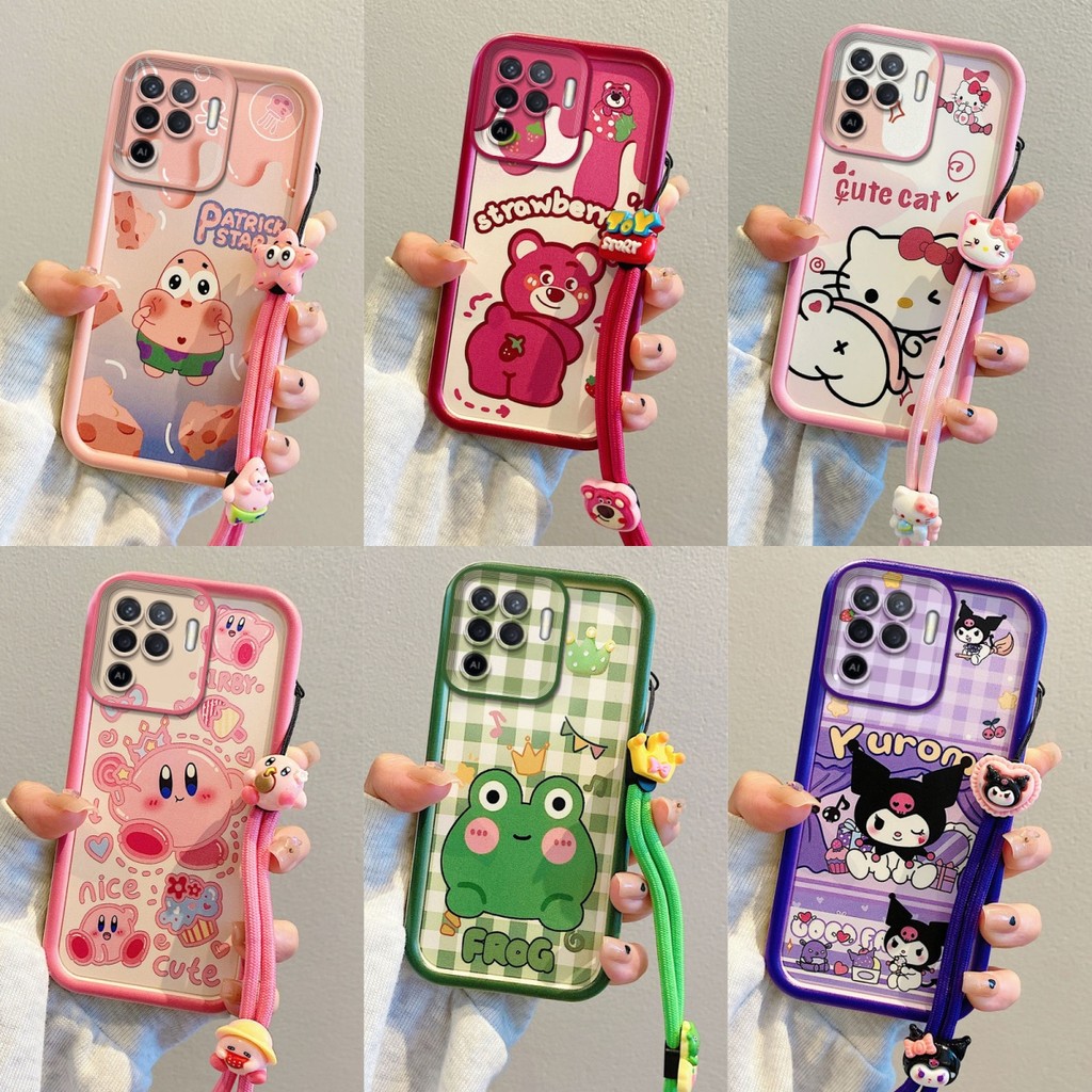 Casing OPPO Reno 5F Pink KT Cat/Fart Strawberry Bear/Cheese Pie ...