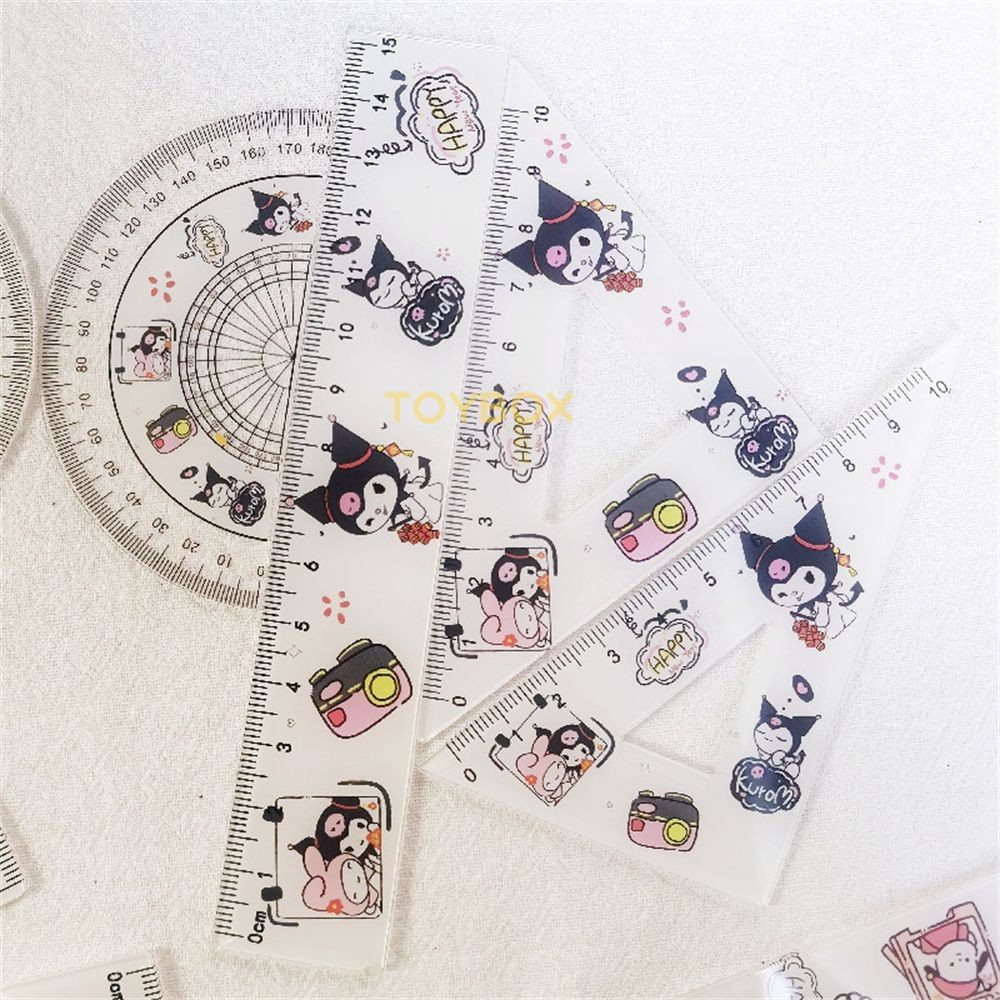 Semicircle Ruler Cute Cartoon Pattern Ruler Durable Materials Measuring ...