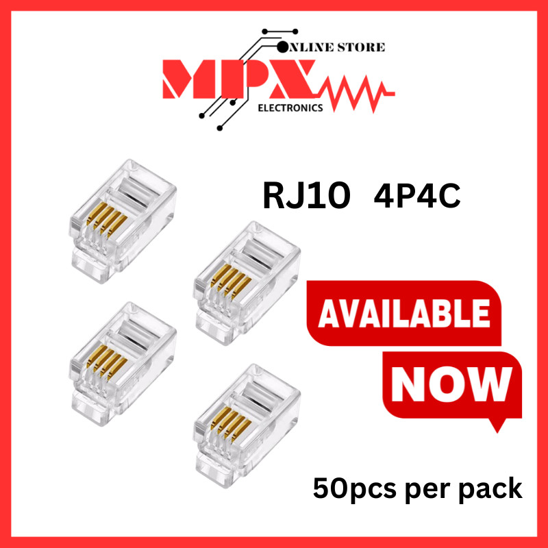 50pcs High Quality RJ10 RJ11 RJ12 Crystal Head Modular Plug Connector ...