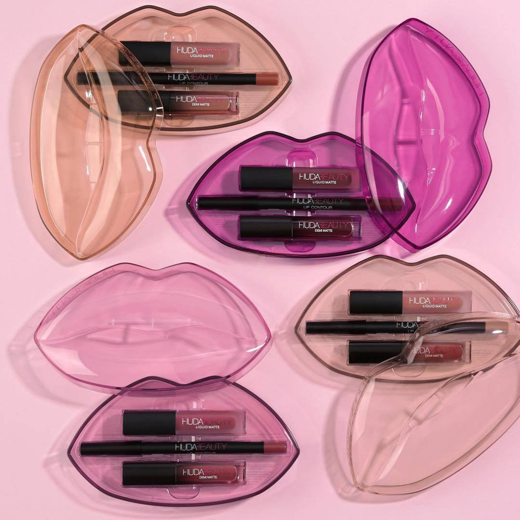 Huda Beauty Liquid Matte 空气哑光唇釉唇彩唇蜜 Mouth Box Shape Lip Liner+Lip Gloss ...