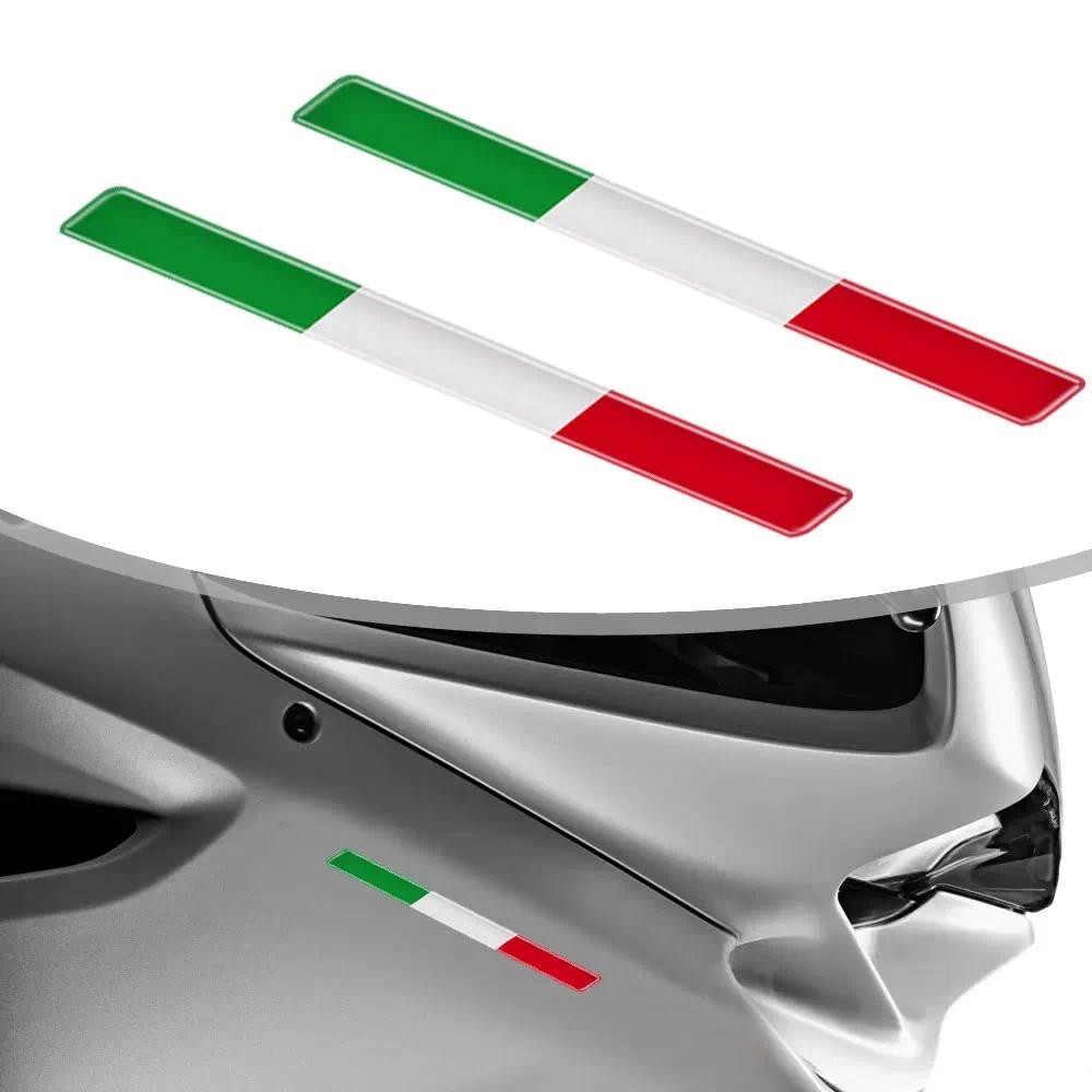 2x Italian Tricolor Flag Epoxy Decorative Sticker 3D Motorcycle Tank ...