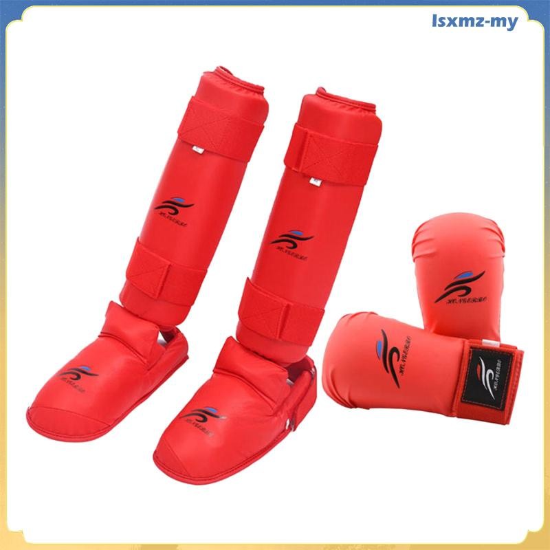 [LsxmzMY] Boxing Gloves, Shin Guards, Taekwondo Sparring Gear Set ...