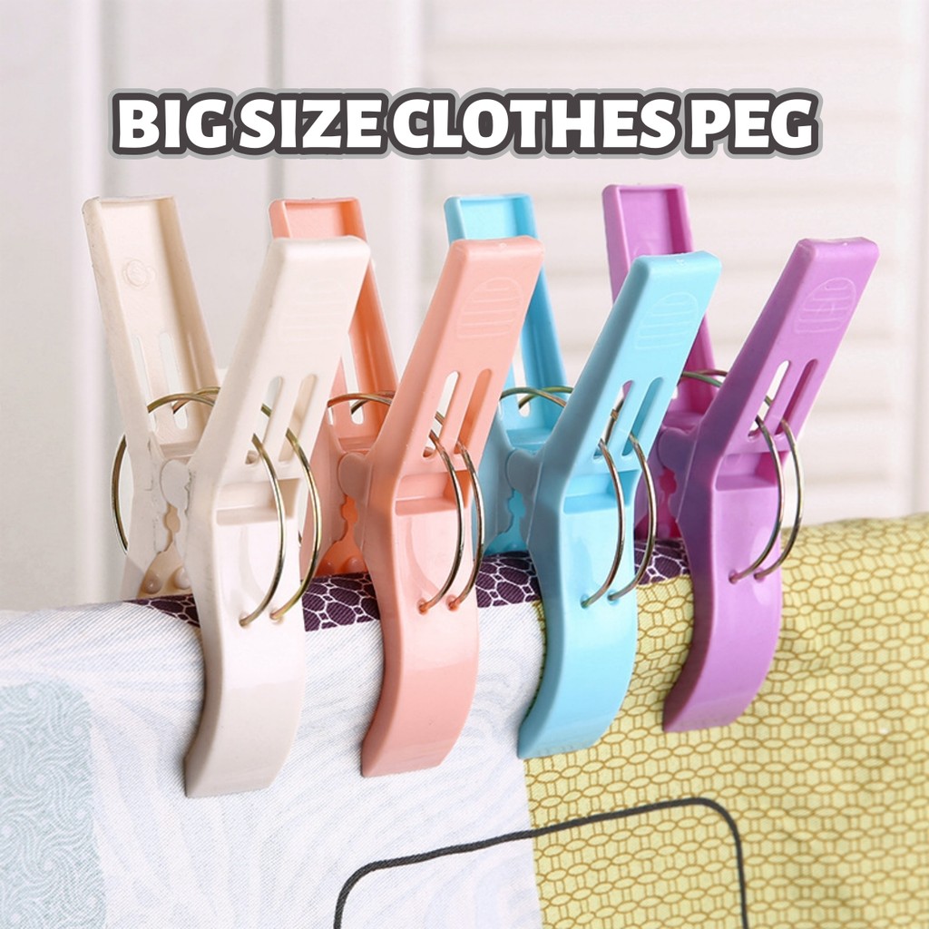 (4 PCS/PACK) L size Clothes Pegs Windproof Plastic Drying Clips Clamp ...