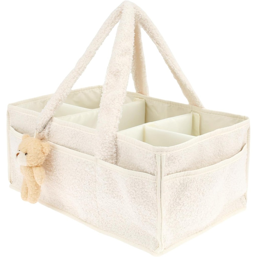 Nappy Caddy, Diaper Caddy Organiser with Removable Dividers, Baby ...