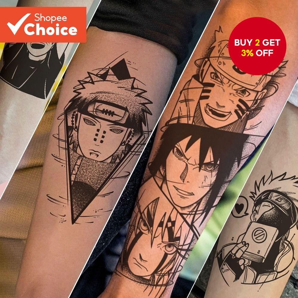 Naruto 1 sheet Naruto Tattoo Stickers Anime Style Temporary Tattoo ...