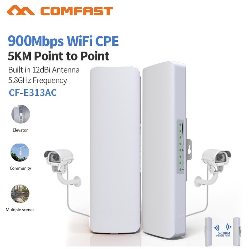 COMFAST 900Mbps 5KM 5G Outdoor CPE Long Distance WIFI Extender Repeater AP Router WiFi Bridge ...