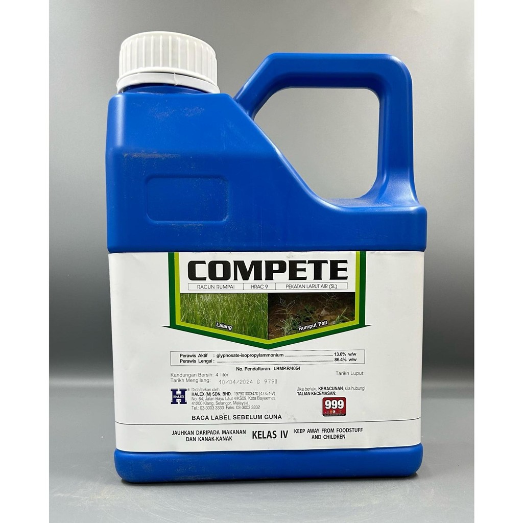 HALEX Compete Glyphosate-isopropylammonium 13.6% 4L | Shopee Malaysia