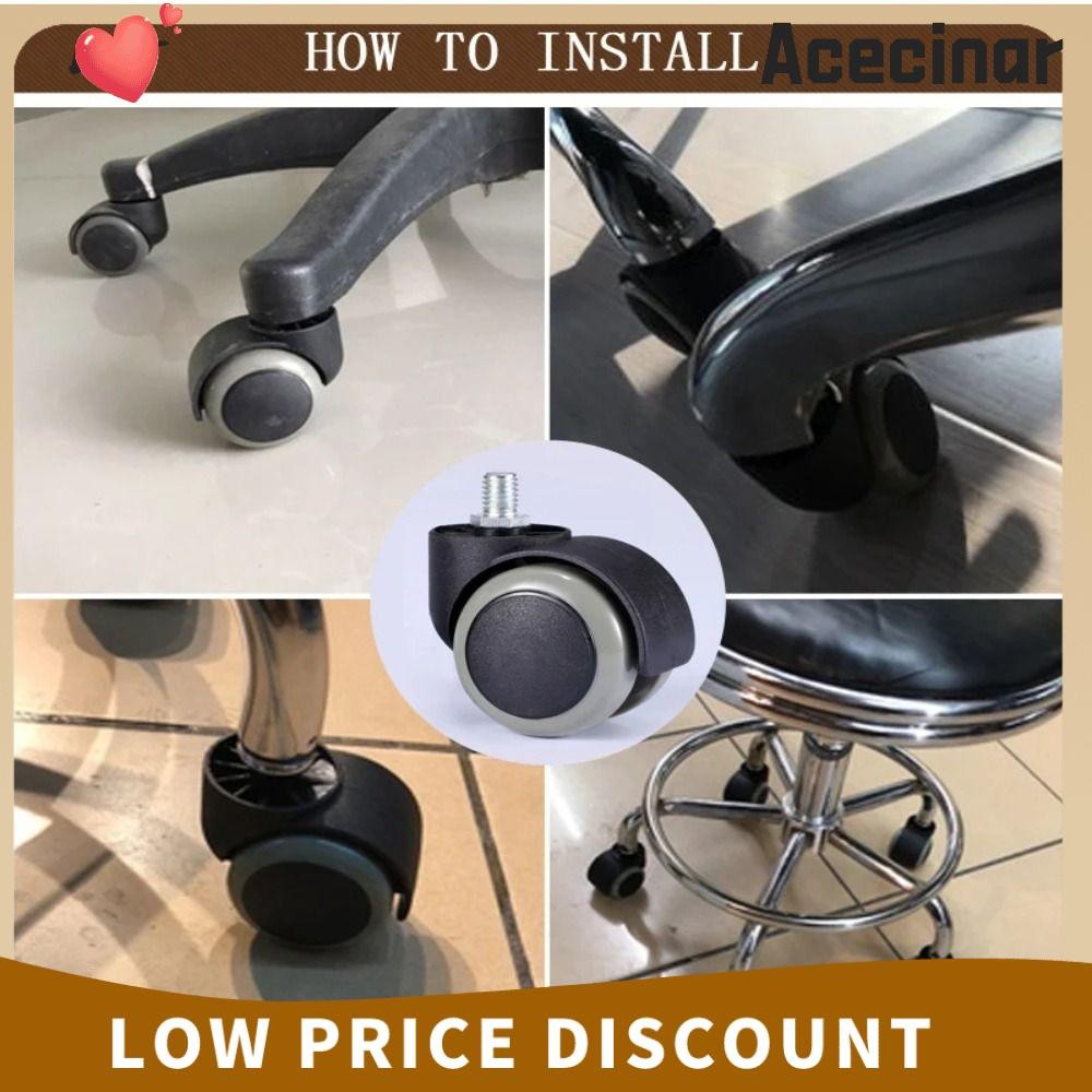 ACECINAR Chair Caster, Replacement 360 Degree Swivel Chair Wheels, Safe ...