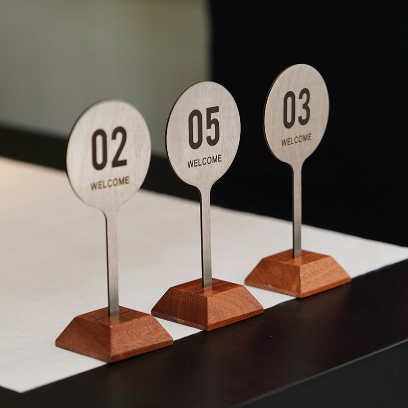 Stainless Steel Table Number Plate Vertical Customized Catering Shop ...