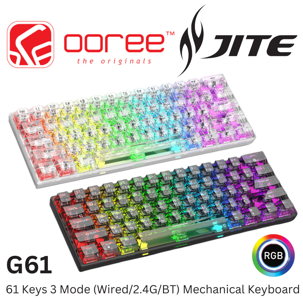 JITE G61 ULTRA 61 KEYS THREE MODE (WIRED/2.4G/BLUETOOTH) GAMING ...