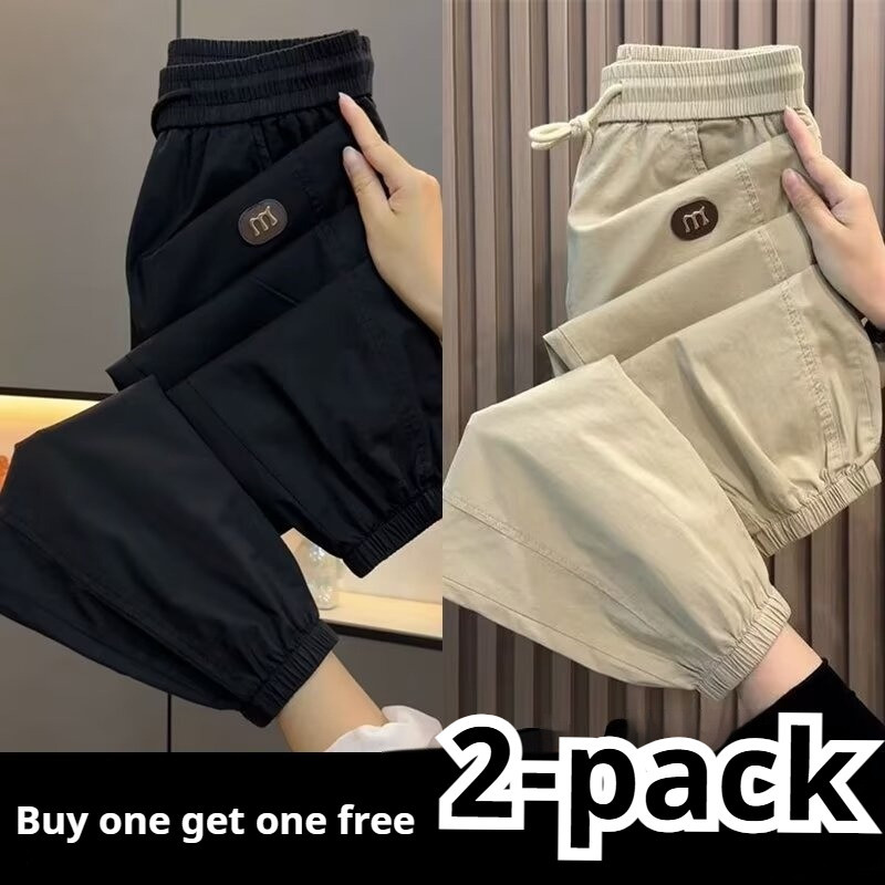 M-5XL Plue Size Unisex Summer Jogger Pants for Men Washed Lightweight ...