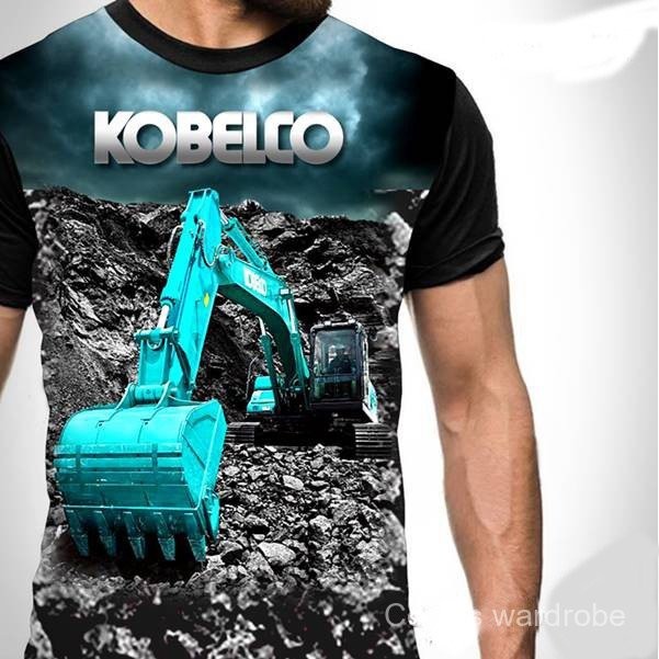 T-shirt EXCAVATOR Weight Tools KOBELCO T-Shirt Garden Stone Mining Pama ...