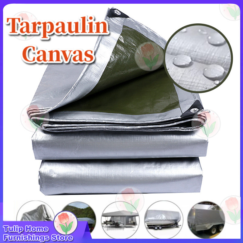 READYSTOCK Tarpaulin Sheet Canvas Canopy Insulation Heavy Duty Tarp ...