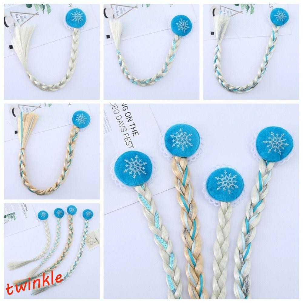 TWINKLE1 Princess Elsa Braid Headband, Synthetic Snowflake Cosplay ...