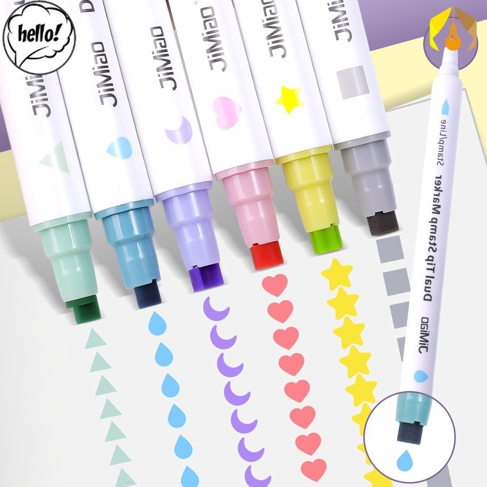 HL Classic Cute Stamp Pattern Diary Seal Highlighter/ School Artist ...