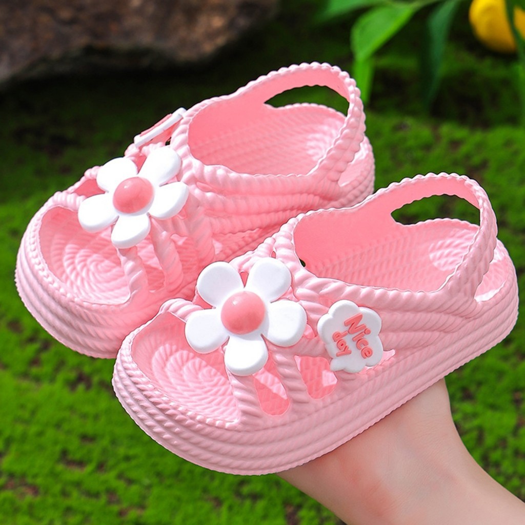 B930G-Little Girl Summer EVA Sandals Anti-slip Soft Sole Flower Shoes ...