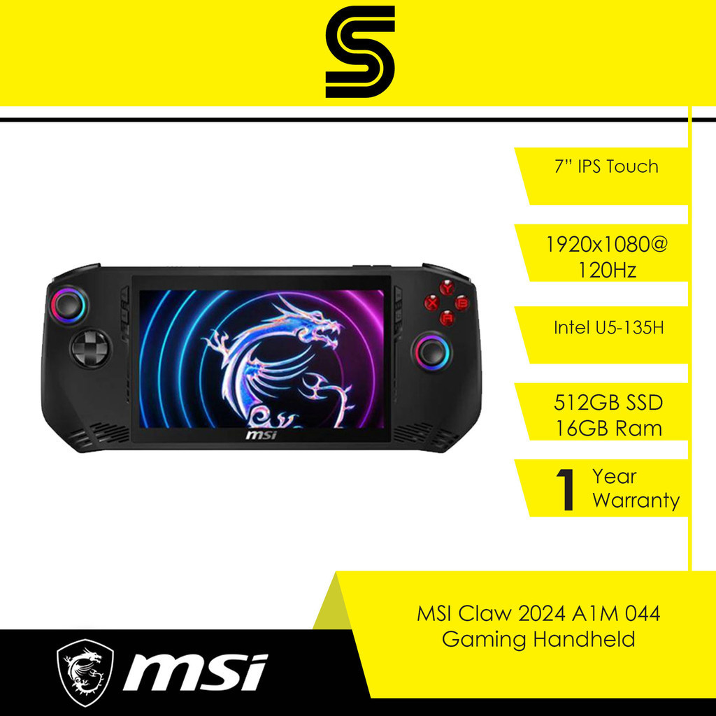 MSI Claw 2024 A1M 044MY - IPS Touch /FHD/120Hz/U5-135H/16GB/512GB/Intel Arc/W11 | Shopee Malaysia