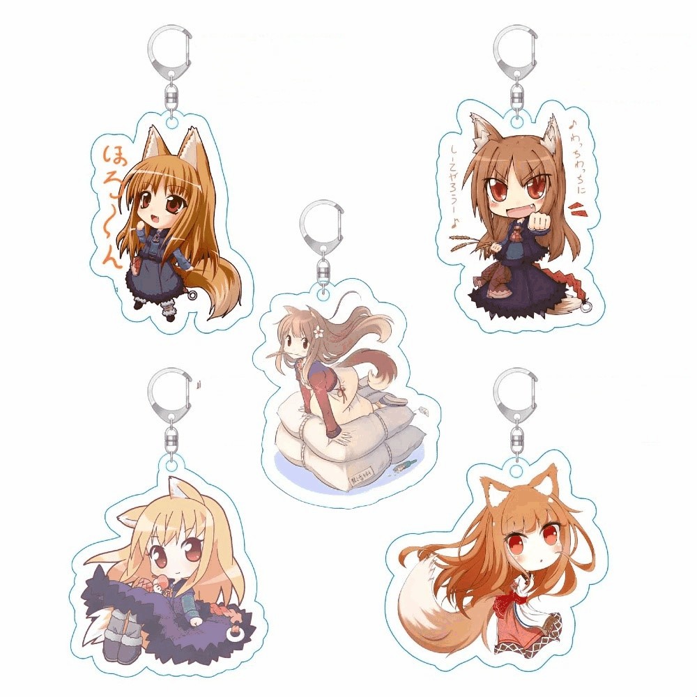 Key Chain, Standee, Glass Painting Spice and Wolf Holo Chibi Cute Model ...