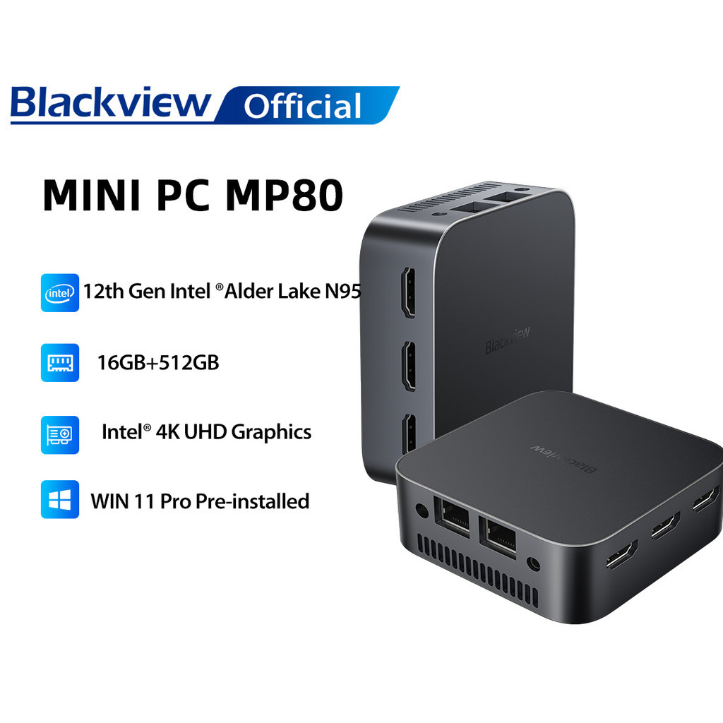 Blackview MP80 Mini PC 12th Gen Intel Alder Lake N95 N97 DDR5 16GB 512GB SSD VESA Mini Desktop ...