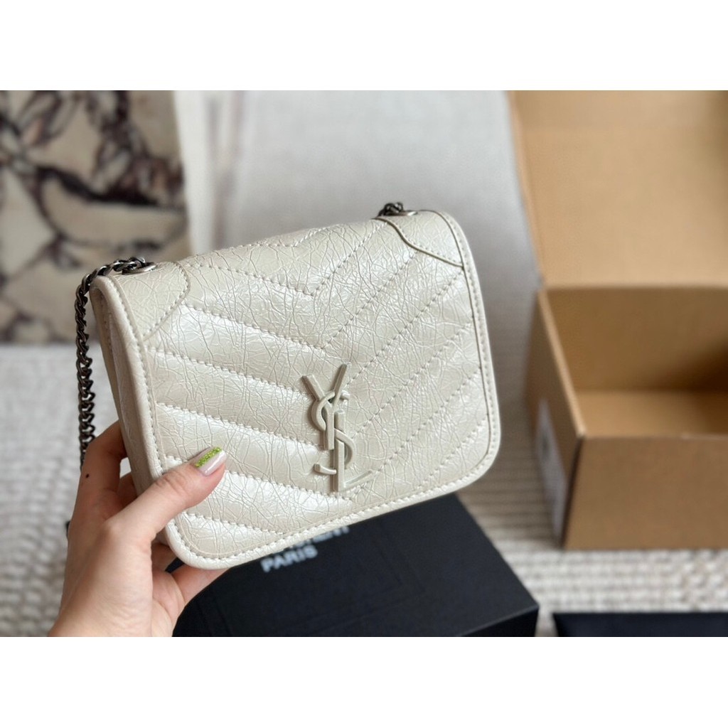 (with Box) New WOC Chain Bag for Women's Fashion Style V-shaped Quilted ...