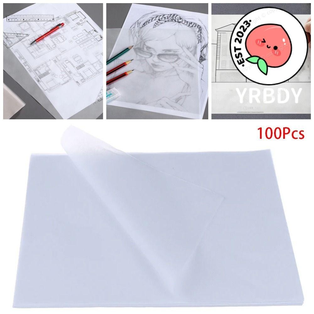 YRBWDYZDH 100Pcs A4 Tracing Paper, Drawing Sheet Office Art Supplies ...
