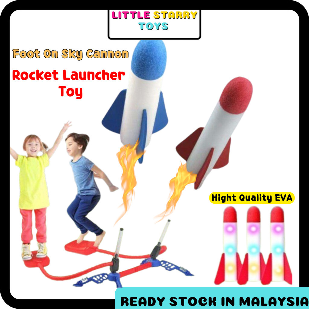 Flying Mini Rocket step jump Launcher Toys Pump Air Outdoor Play Mainan ...