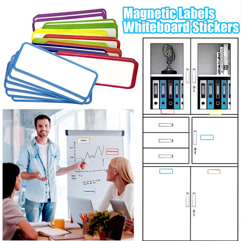 27Pcs Refrigerator Magnets Erasable Labels Strips Colored Magnetic ...