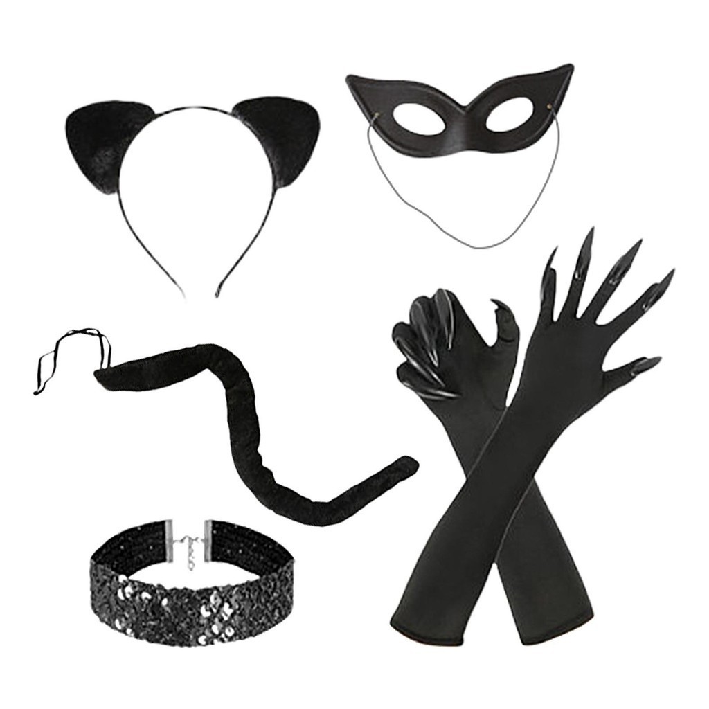 Halloween Catwoman Cosplay Suit Black Sexy Wild Cat Outfit For
