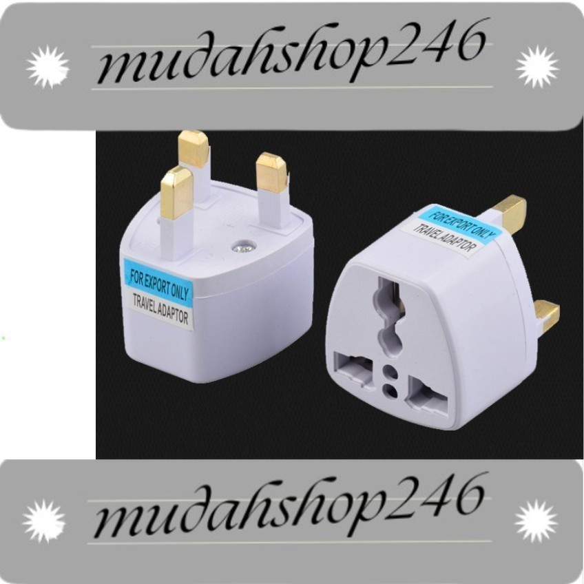 Universal International UK 3 Pin Travel Plug Socket Adapter | Shopee ...