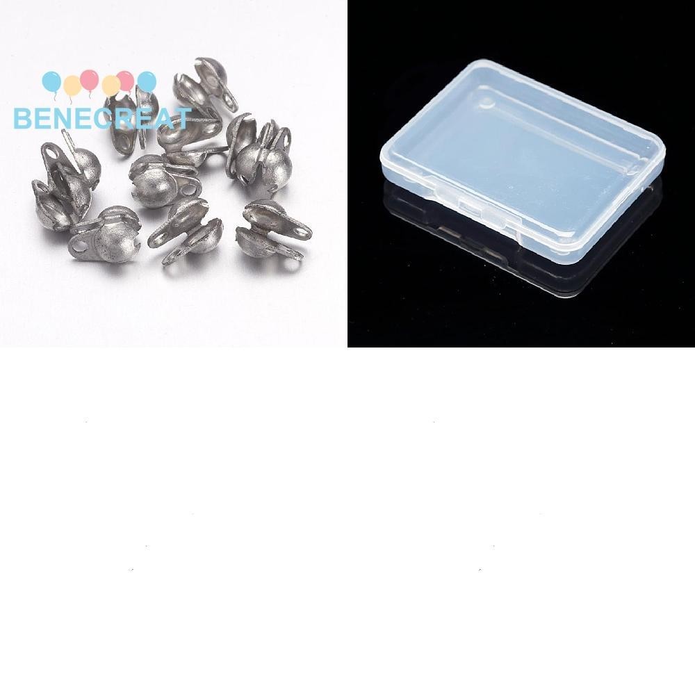1Box 100Pcs 304 Stainless Steel Bead Tips Calotte Ends Clamshell Knot ...