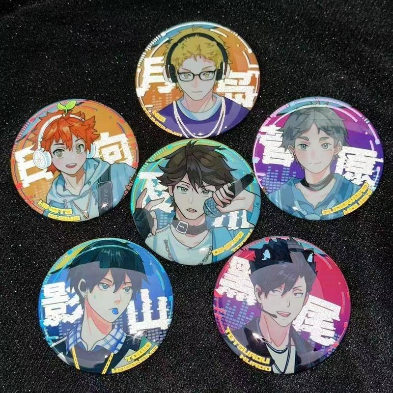 Anime Haikyuu Cosplay Reflective Badges Hinata Shoyo Tobio Kageyama ...